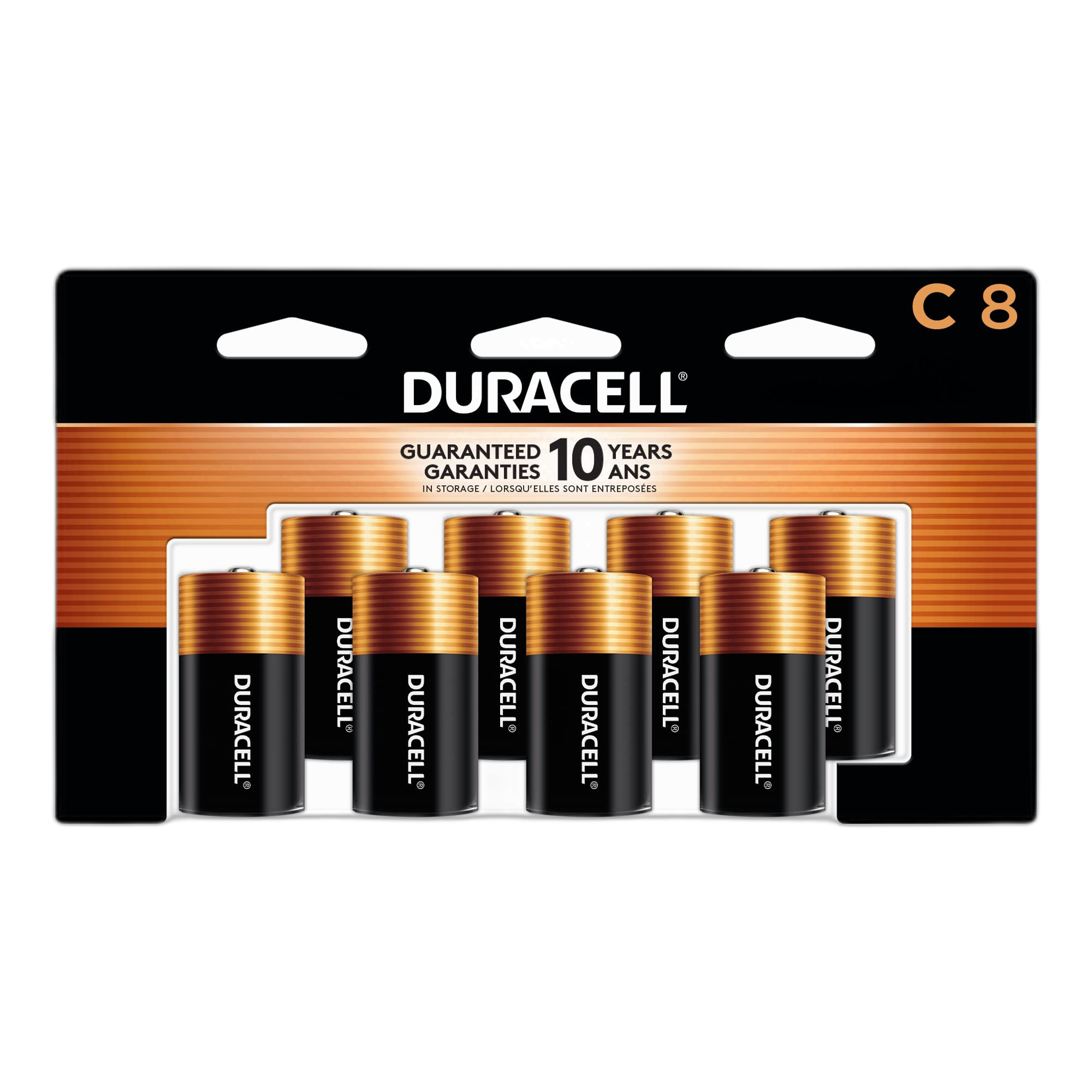 Duracell Coppertop C Batteries, 8 Count Pack, C Battery with Long-last ...