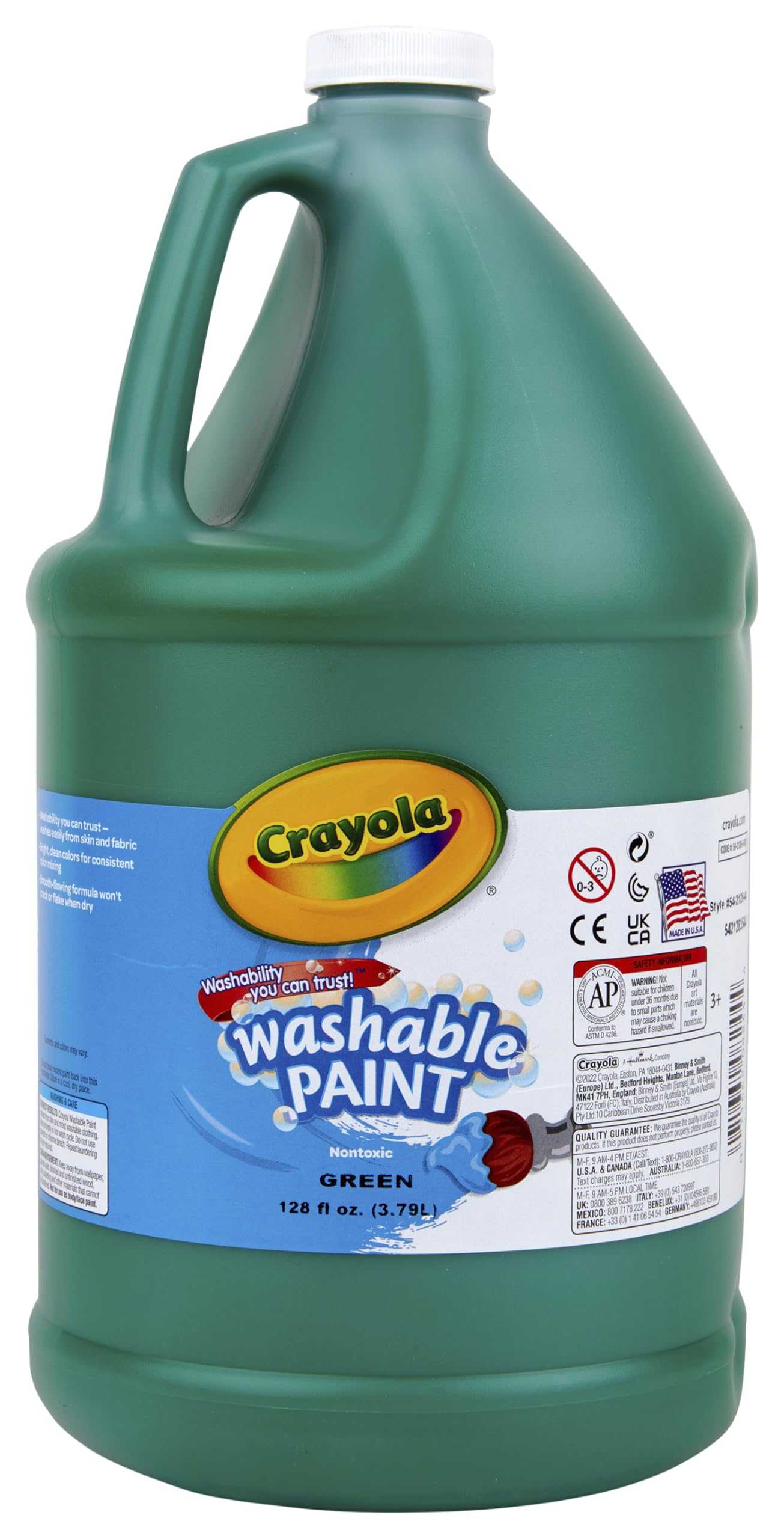 Crayola Washable Paint for Kids - Green (1 Gallon), Kids Arts and Craf ...