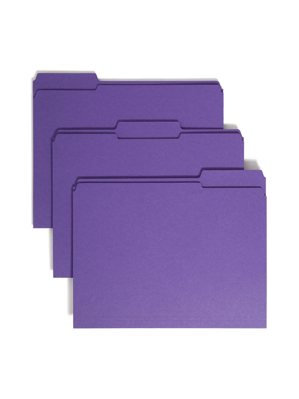 Smead File Folder, Reinforced 1/3-Cut Tab, Letter Size, Purple, 100 pe ...