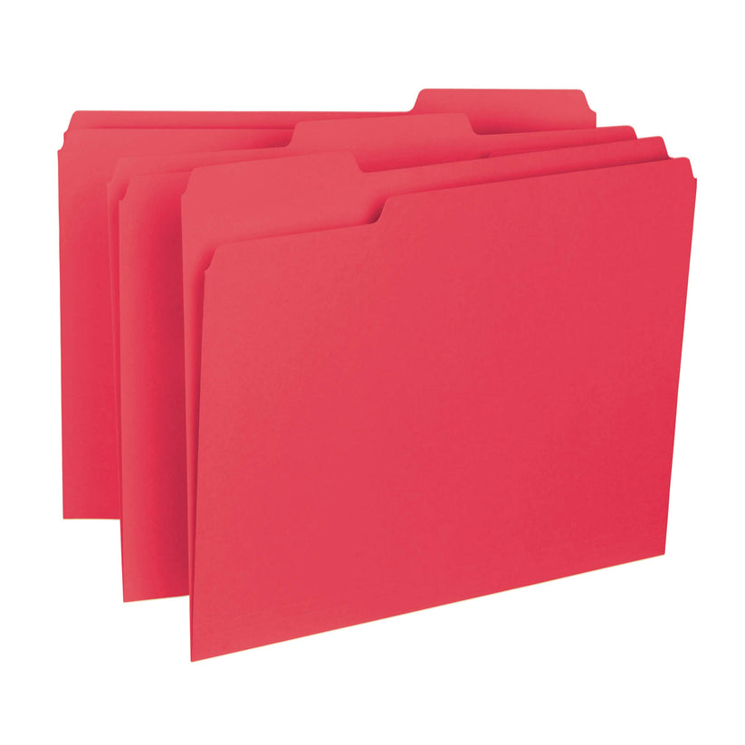 Smead Interior File Folder, 1/3-Cut Tab, Letter Size, Red, 100 per Box ...